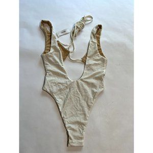 Slate Swim | Swim | Nwt Slate Swim Plunge One Piece Swimsuit In Tan ...